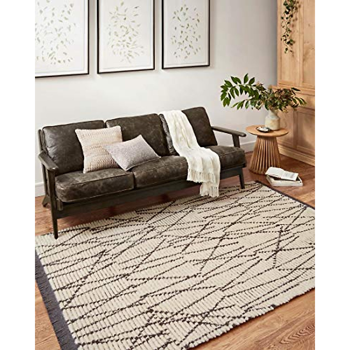 Loloi Chris Loves Julia x Alice Cream/Charcoal 7'-9" x 10' Area Rug