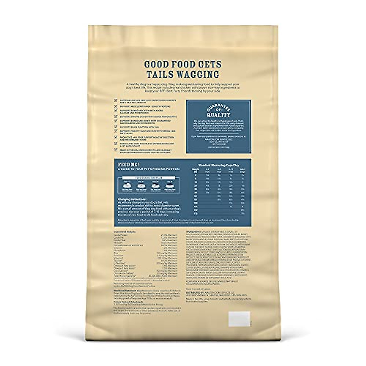 Amazon Brand – Wag Large Breed Dry Dog Food, Chicken and Brown Rice, 30 lb Bag