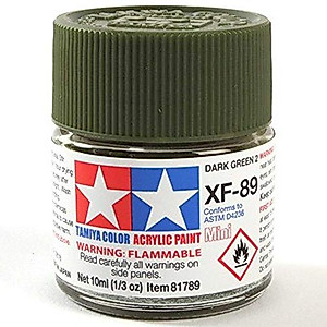 Tamiya America, Inc Acrylic Mini XF-89 Dark Green 10ml Bottle (2), TAM81789