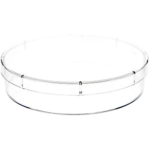 Pioneer Plastics 053C Clear Round Petri Dish Plastic Container, 4.6875" W x 1" H