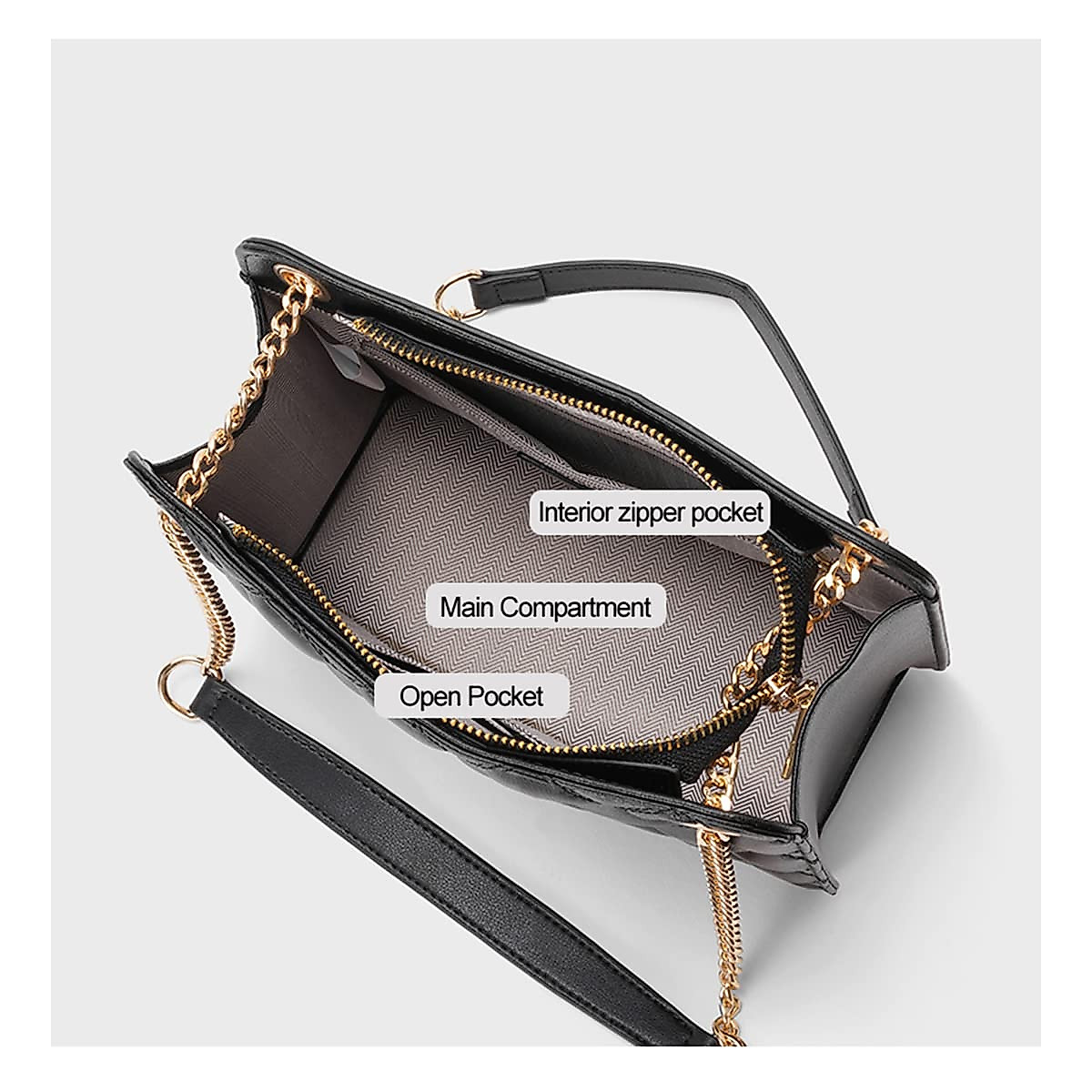 LAORENTOU Cow Leather Small Crossbody Bags for Women Quilted Handbag Purse with Chain Strap Shoulder Purse Clearance