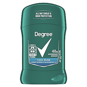 Degree Men Original Protection Antiperspirant Deodorant Cool Rush Pack of 12 48-Hour Sweat & Odor Protection Antiperspirant For Men 1.7 oz