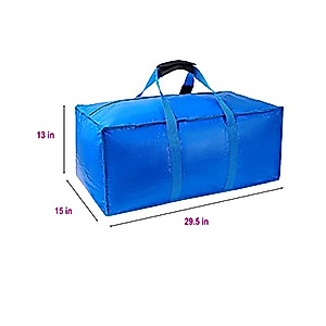 BEISUOSI Moving & Storage Bags - Heavy Duty Extra Large with zipper, Clothes Storage, Blue Space Saver bag 3psc