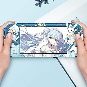 DLseego Switch Lite Skin Pretty Pattern Full Wrap Skin Protective Film Sticker Design for Switch Lite- Blue Girl