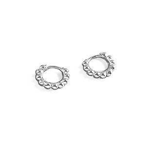 Minimalist Ball Bead Small Hoop Earrings for Women S925 Sterling Silver Pierced Ear Simple Cartilage Tragus Sleeper Earrings Irregular Tiny Dot Hinged Fashion Jewelry (6mm silver)