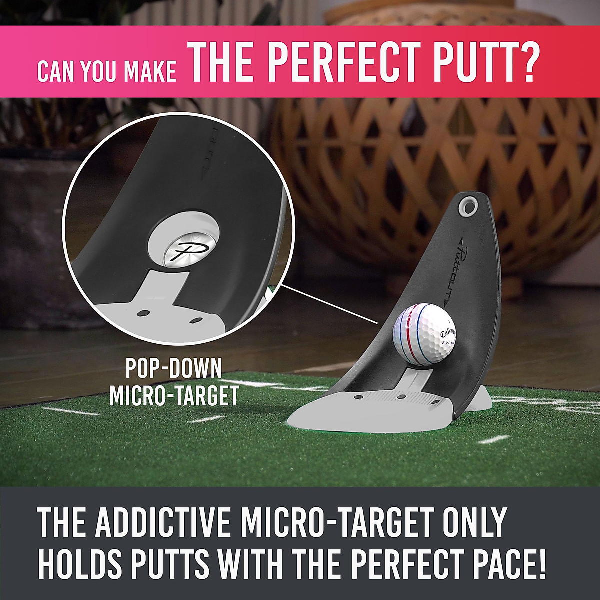 PuttOUT Premium Pressure Putt Trainer - Perfect Your Golf Putting (Stone)