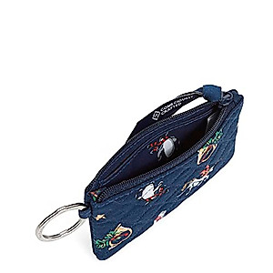 Vera Bradley Women's Cotton Zip ID Case Wallet, Snow Globe Motifs - Recycled Cotton, One Size