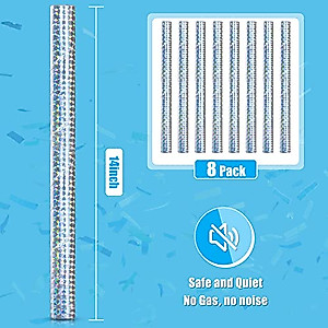 8 Pack Gender Reveal Confetti Cannon 14 Inch Confetti Wands Tissue Boy or Girl Gender Reveal for Baby Gender Reveal Supplies Decorations (Deep Blue, Light Blue)