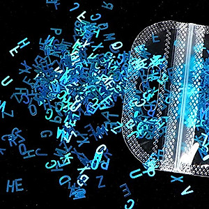 IOOOFU Alphabet Holographic Letters Chunky Resin Fillers DIY Nail Art Resin Supplies Epoxy Resin Fillers for DIY Mixed Sequins 12 Colors Glitters