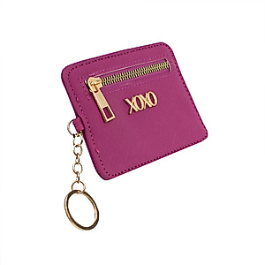 XOXO Women’s Wallet Mini Mgenta Saffiano Leather Key Card Id Coin Case, XW321348G-42-A11