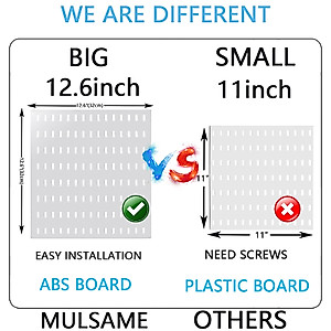 MULSAME Pegboard Combination Kit, 25.2" x 25.2" Wall Mounted Storage Set with 4 Pegboards & 20 Accessories Hanging, Peg Boards Organizer