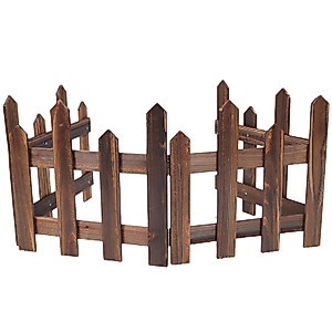 Happyyami Wood Yard Fence Rustic Farmhouse Fence Garden Edging Wooden Landscape Edging Short Fence Garden Border Edging Edger Lawn Edge Trim Garden Outdoor Fence Christmas Tree Metal Cut Off