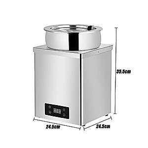 3/7L Commercial Food Warmer Machine, Electric Chocolate Tempering Machine, Steam Table for Buffet with Digital Control, CE/FCC/CCC/PSE (Silver 5L)