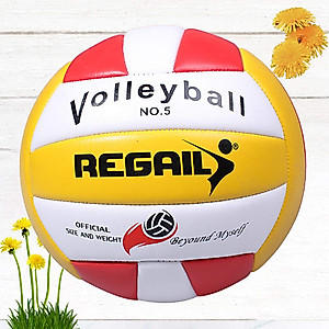 BESPORTBLE Standard Volleyball PU Volleyball Soft Sport Ball for Training Games Outdoor Red