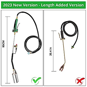 Sondiko Propane Torch Kit, Weed Torch, Heavy Duty Blow Torch with High Output 800,000 BTU, 6.5FT Hose, Flame control valve for Garden Stumps Wood Ice Snow Roofing