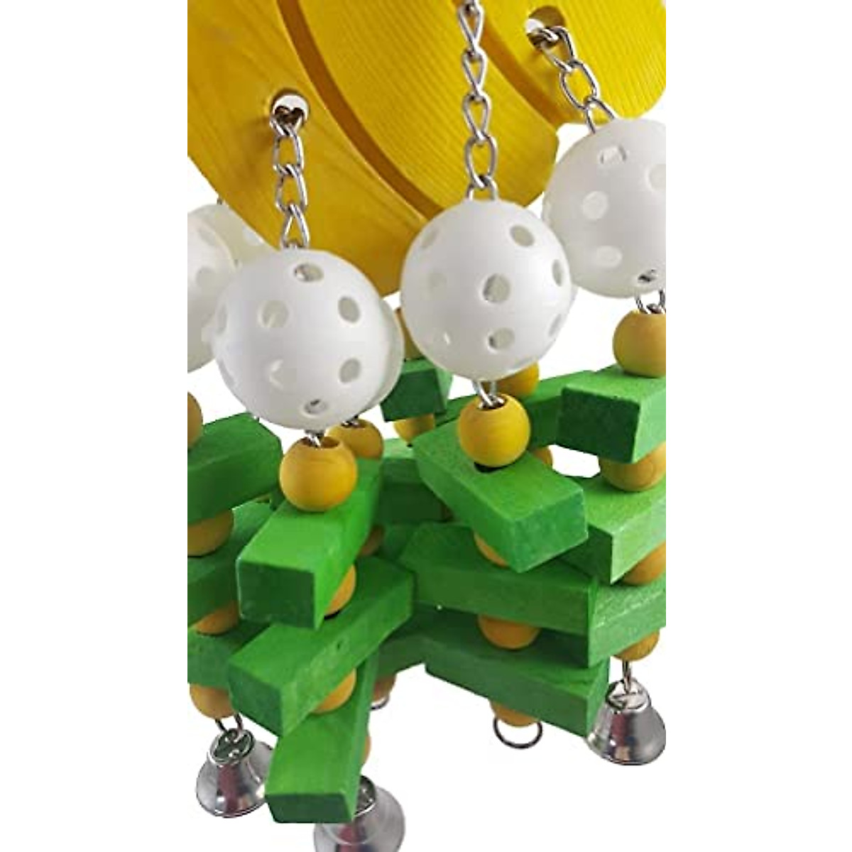 Litewoo Large Bird Parrot Chewing Toys, Colorful Banana Shape Chew Wood Toy for Medium Large Bird and Parrot