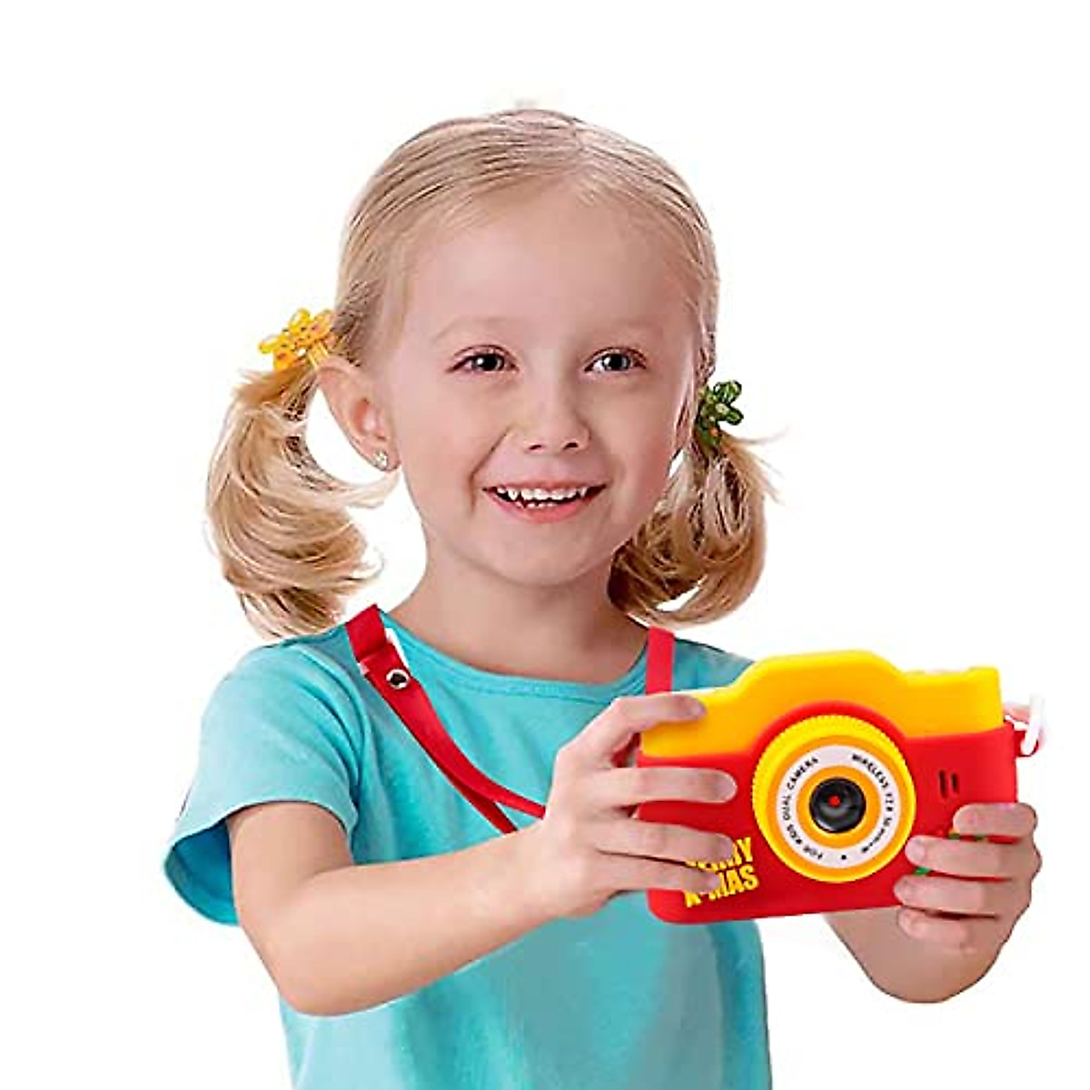 Niaviben Cute Christmas Camera for Kids 1080P HD with 2.0 Inches Color Dual Selfie Video Game Children Camera Gift Red