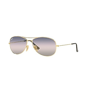 Ray-Ban Men's RB3362 Cockpit Aviator Sunglasses, Gold/Pink Gradient Blue, 59 mm