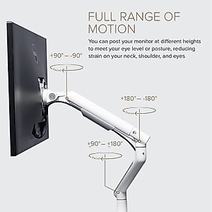 POUT E12 Dual Monitor Arm Mount Stand for Desk- Adjustable Full Motion Tilt/Swivel/Rotate 4-20lbs Capacity 75x75mm 100x100mm VESA 17"-32" Display Each - Extends 19" Forward & 17" High (White/Silver)
