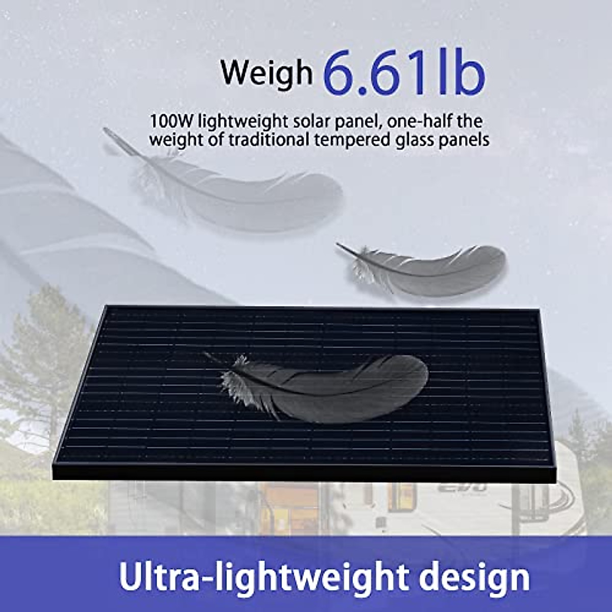 WUZECK Solar Panel Kit 12V 200W Lightweight 100Watt Monocrystalline PV Module with 20A Charge Controller Off Grid Power for Boat Rvs Cabin Battery Backup(200W Solar Panel kit)