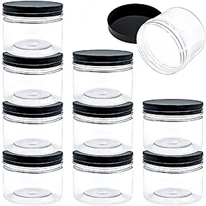 SGHUO 10 Pack 10oz Empty Slime Containers Plastic Jars Storage with Lids