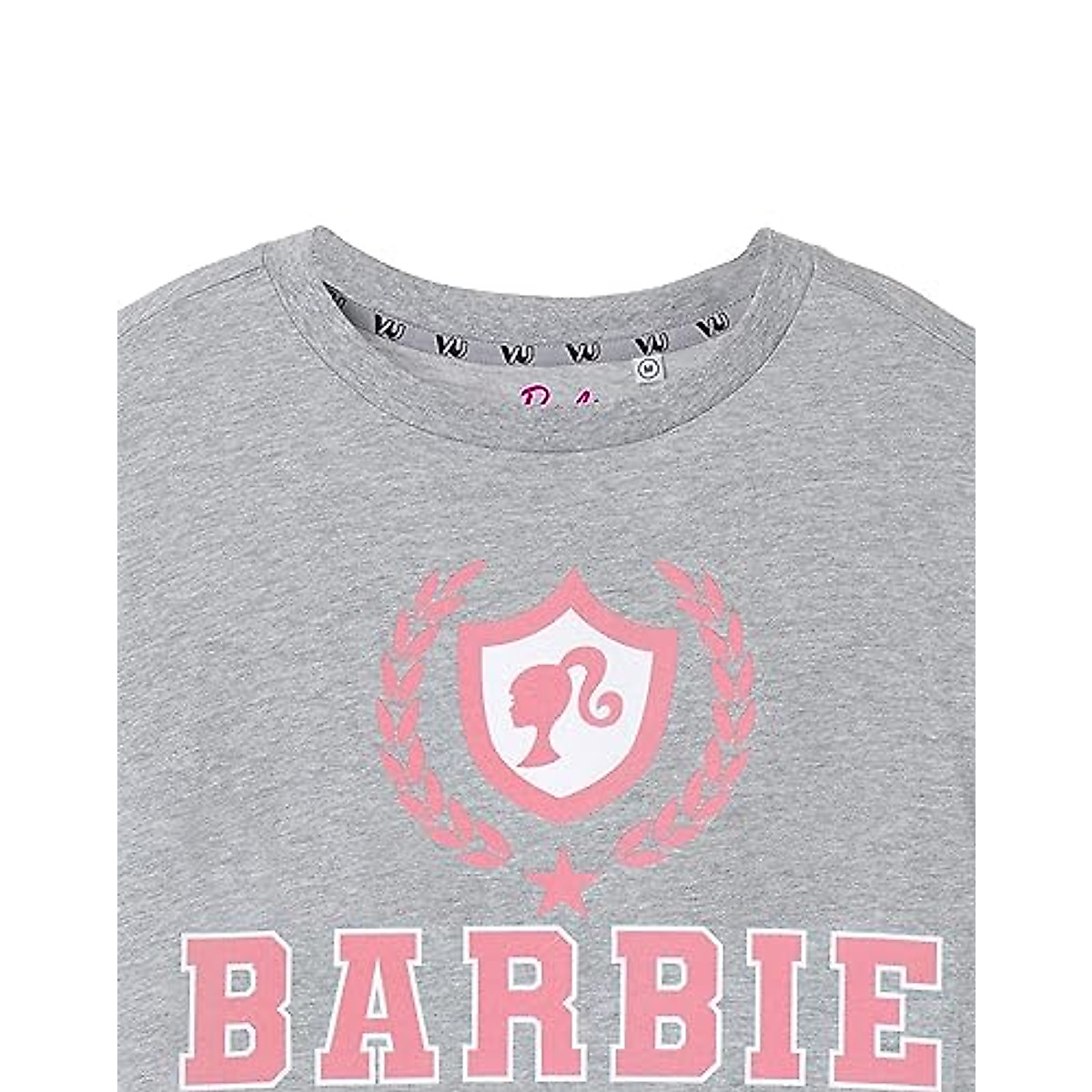 Barbie Women's Grey Marl Logo T-Shirt | Iconic Brand | Fashionable Top | Comfortable Retro Fit Movie Merchandise Gift - Large