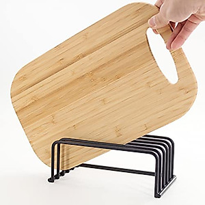 BYTEAIDREX Cutting Board Organizer(0.6 Inch Width Slots)，Cutting Board Holder Stand，Cutting Board Rack，Cutting Board Stand，Cutting Board Storage，Cookie Sheet，Bakeware Organizer Rack for Cabinet