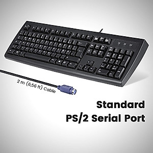 Perixx Periboard-107 Wired PS2 Full Size Keyboard, US English Layout