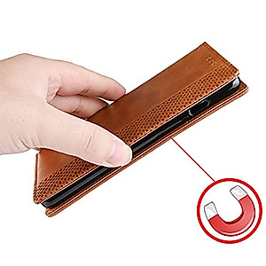 MojieRy Phone Cover Wallet Folio Case for LG V60 THINQ 5G, Premium PU Leather Slim Fit Cover for V60 THINQ 5G, 1 Transparent Photo Frame Slot, 2 Card Slots, Easy Carry, Brown