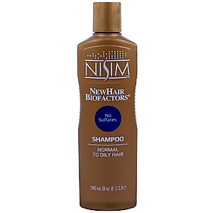 NISIM NewHair BioFactors Shampoo for Normal To Oily Hair - Deep Cleaning Shampoo That Controls Excessive Hair Loss (8 Ounce / 240 Milliliter)