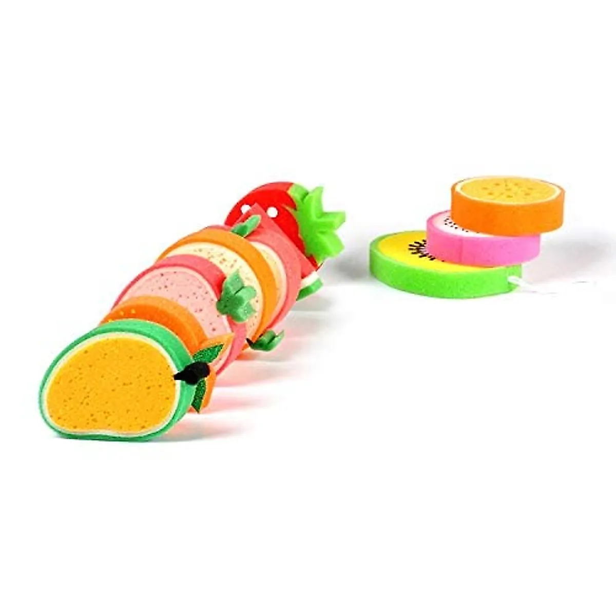 Prasa Scrub Sponge, Multi-Use Cute Fruit Pattern Sponges Scrubber Bath Cleaning Sponges Scrubbing Sponges Use for Bathroom & More(random-10pcs)