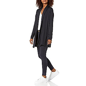 Daily Ritual Women's Supersoft Terry Relaxed-Fit Open Sweatshirt, Navy, X-Large