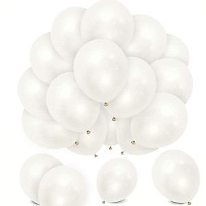 Elecrainbow 12 Inches 320 Grams Thickened White Balloons,White Party Supplies for Birthday Wedding Baby Shower Graduation Anniversary Memorial Day,100 Count