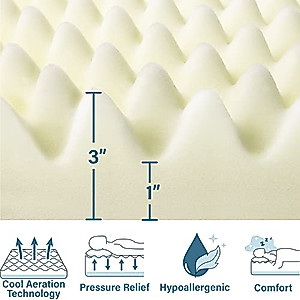 Vaunn Medical Egg Crate Mattress Topper, Ventilated, Convoluted Foam for Pressure Sores and Pain Relief, Medical Grade Urethane for Therapeutic Support and Recovery, Hospital Bed Twin (79" x 35")