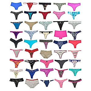 EMBEK Variety of Womens Underwear Pack T-back Thong Bikini Hipster Briefs Cotton Lace Panties (Small, 6 Pcs)