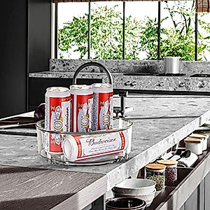 Acrylic Lazy Susan Rotating Plastic Serving Bowls,10" Clear Crazy Susan Turntable for Cabinet Refrigerator Turntable Organizer, Pantry Organization (2 Pack)