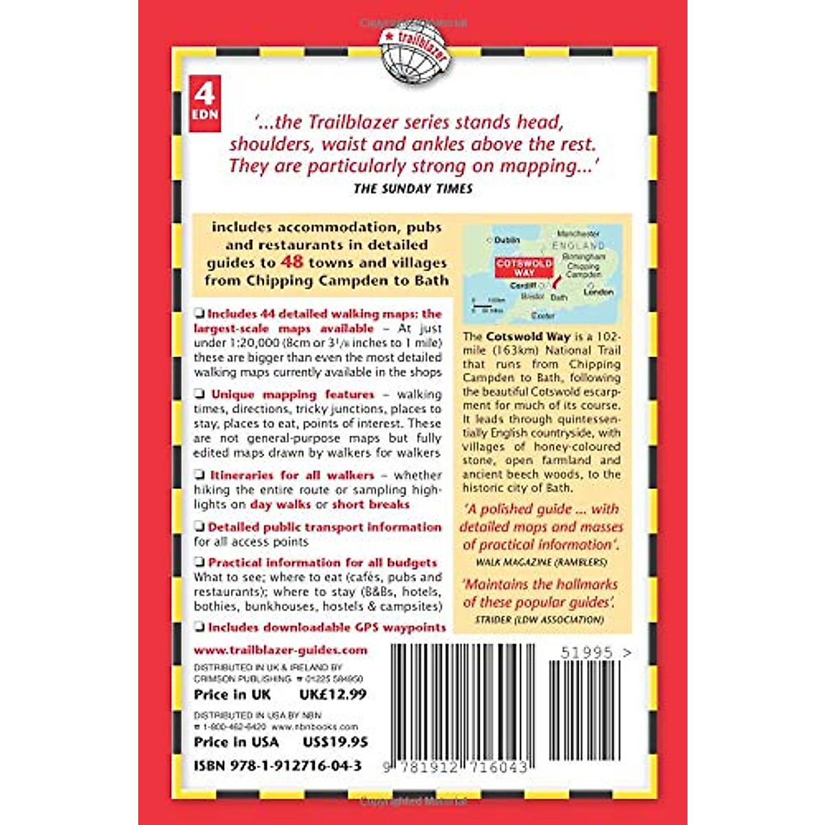 Cotswold Way: Chipping Campden to Bath - Planning, Places to Stay, Places to Eat; Includes 44 Large-scale Walking Maps (British Walking Guides)