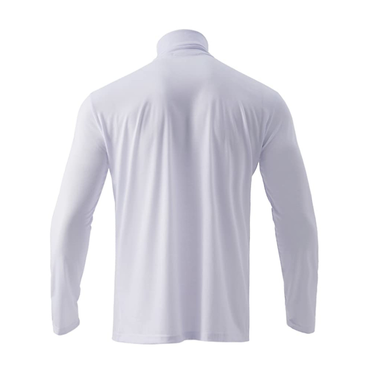 Men Slim Long Sleeve Turtleneck T-Shirt Thermal Underwear Pullovers Lightweight Casual Pure Color Tops White Long Sleeve Medium