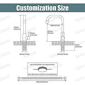 Aolemi Cold Only Water Kitchen Faucet Commercial Bar Tap Single Lever Handle 304 Stainless Steel Brushed Nickel Decked Mounted Single Hole Modern