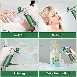 Air Brush Kit with Air Compressor, Rhinowisdom Airbrush Kit 48PSI Airbrush for Nails Air Brush Painting Set Portable with 0.3mm Nozzle and Cleaning Brush Set for Nails Makeup Painting Tattoo Model