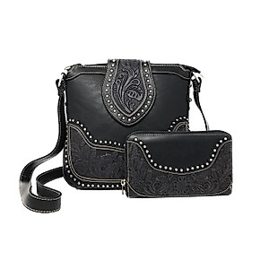 Montana West Women American Pride Flag Handbag Women Collection Concealed Carry Crossbody Handbag Leather Purse with Holster Red