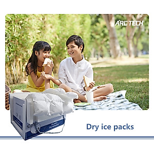 ARCTECH Dry Ice Packs for Coolers - Lunch Box Shipping Frozen Food Lunch Bags, Leak-Proof Gel Refrigerant, Reusable Ice Packs -Large Sheets, Long Lasting, Flexible, Absorb Water (16.5"x10" 6PACK)