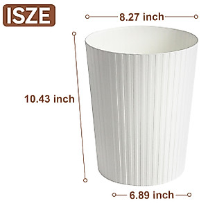 Soddeph 2.5 Gallon Trash Can, Plastic Wastebasket Garbage Trash Bin,Waste Trash Bin,Round Container Bin for Office,Home,Bathroom,Kitchen(White 1 Pack)