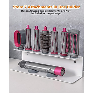 chorten nyima Storage Holder for Dyson Airwrap, 8-Holes Countertop Dyson Airwrap Organizer Wall Mount for Dyson Airwrap Attachments White, Dyson Airwrap Holder