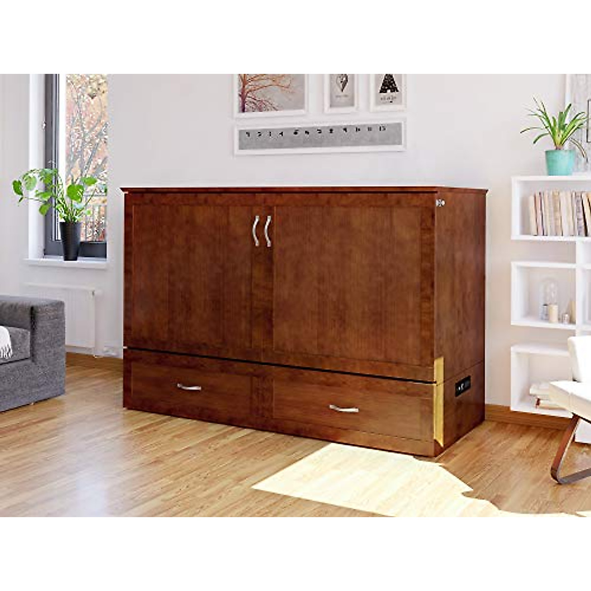 AFI Hamilton Murphy Bed Chest, Queen, Walnut