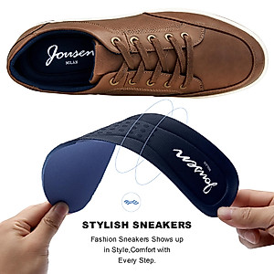 Jousen Men's Sneakers Classic Retro Casual Shoes for Men Breathable Business Dress Sneaker (A81Q07 Dark Brown 10)