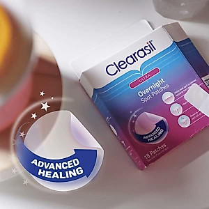 Clearasil Stubborn Acne Overnight Spot Pimple Patches, 18 Count (Pack of 3)