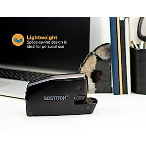 Bostitch Office Portable Electric Stapler, 20 Sheets, AC or Battery Powered, Black (MDS20-BLK)