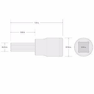 TEKTON 3/8 Inch Drive x 4.5 mm Hex Bit Socket | SHB13203