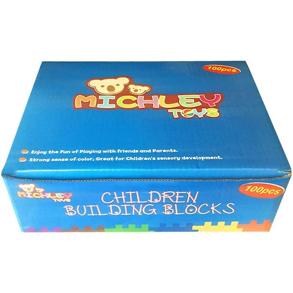 MICHLEY Toddler Toys Number Blocks Big Particle Plastic Smooth 100 PCS Building Blocks Splicing intersting Puzzle Play Toys for Kids 3+